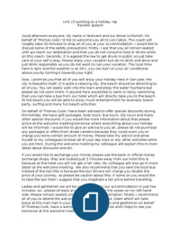 Transfer speech - 15A: Working as a holiday representative - Stuvia