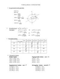 Formularium goniometrie - Wiskunde - Stuvia